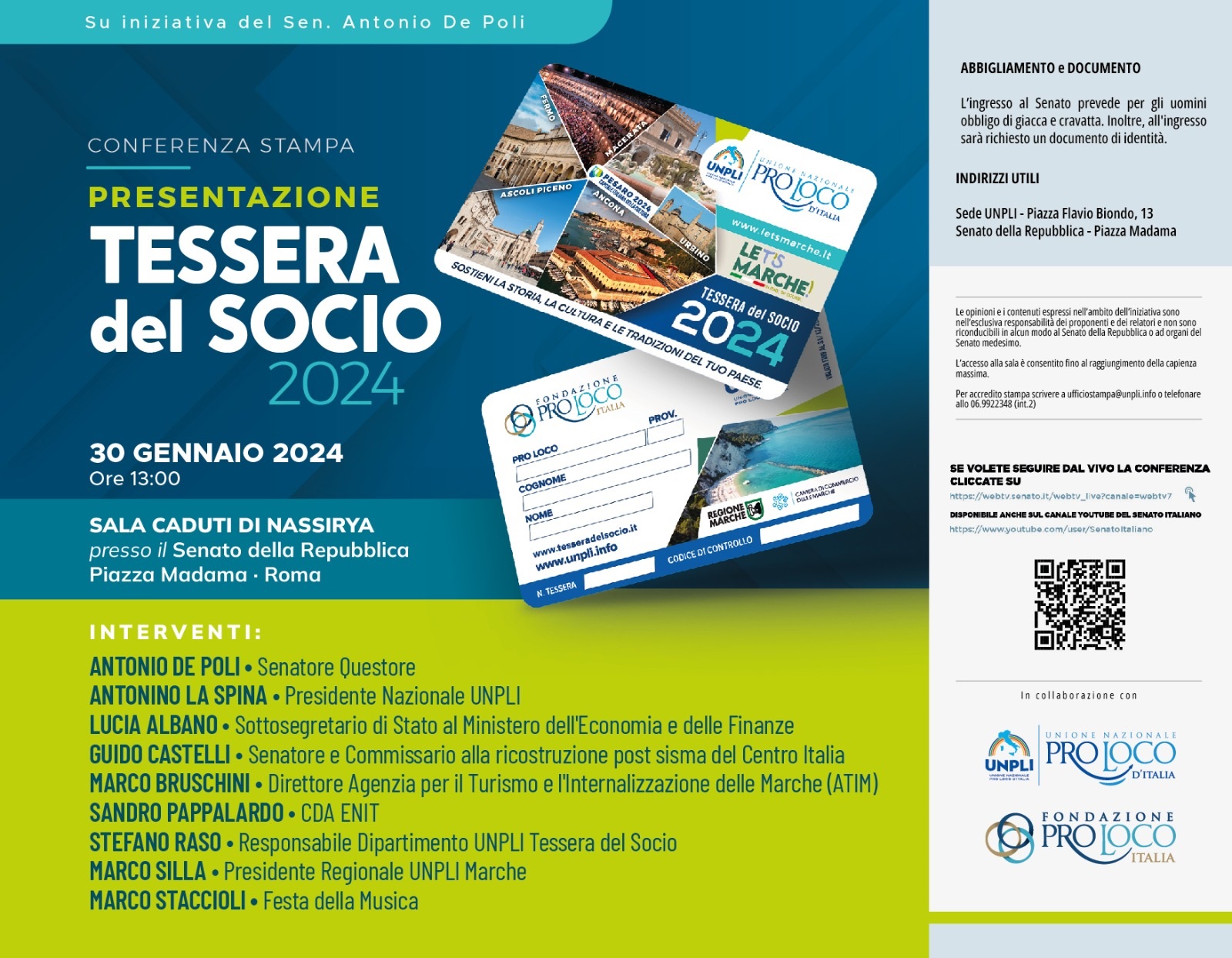 Volontariato: domani in Senato De Poli presenta nuova tessera UNPLI ...